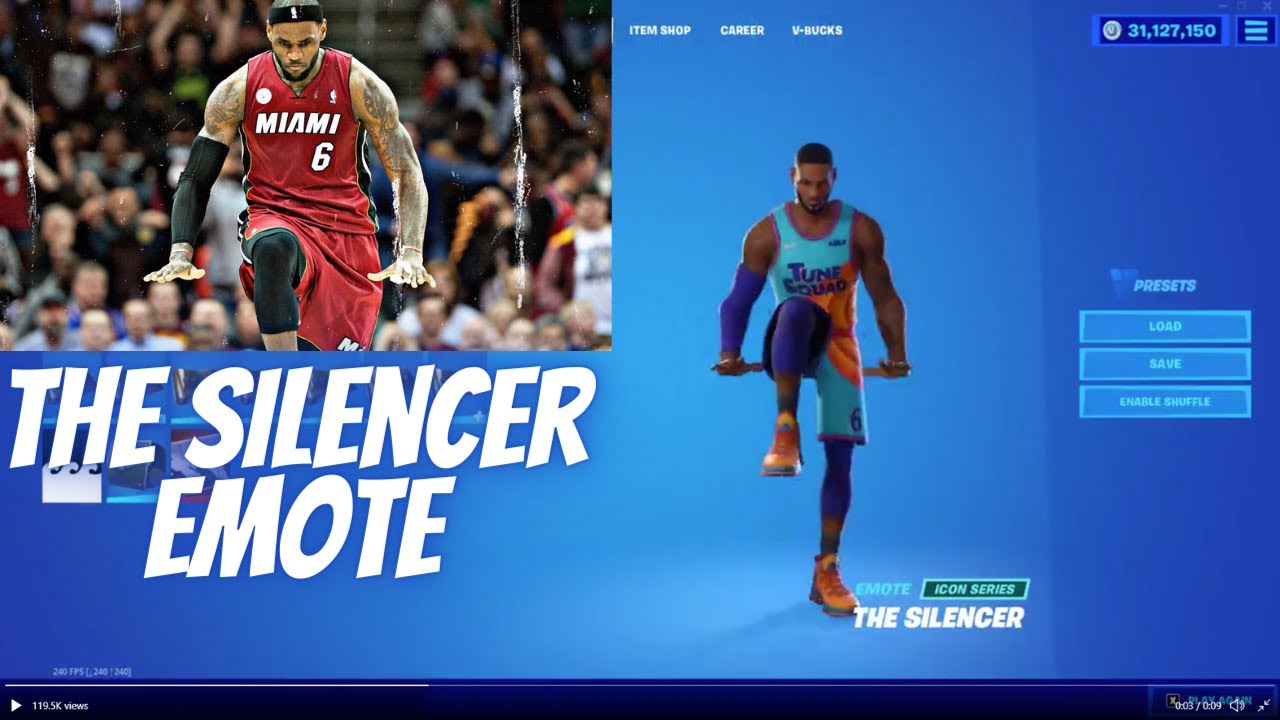 THE SILENCER EMOTE!!! Lebron James Skin (LBJ Fortnite) - YouTube