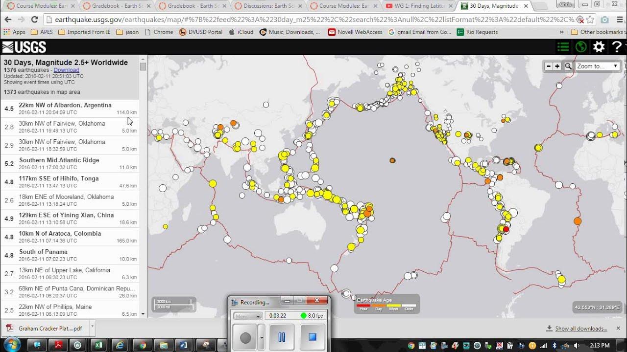 Mapping volcanoes and earthquakes - YouTube