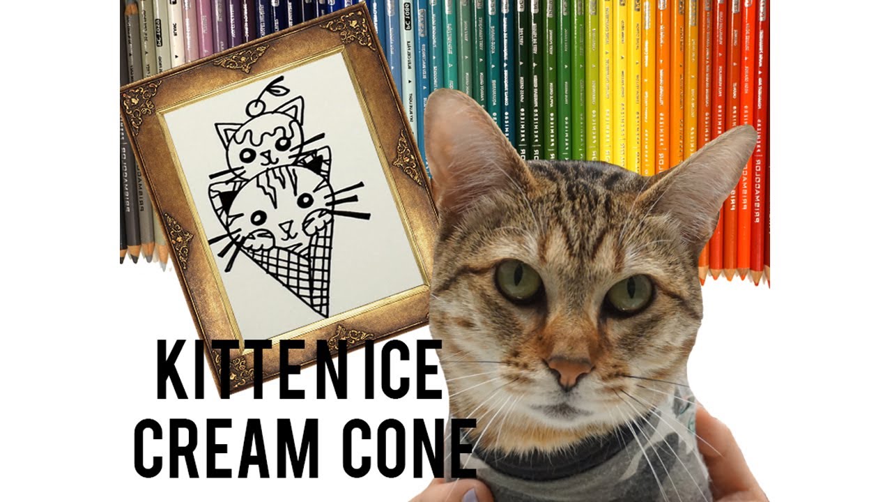How to Draw and Color a Ice Cream Cat Cone with The Coloring Cats - YouTube