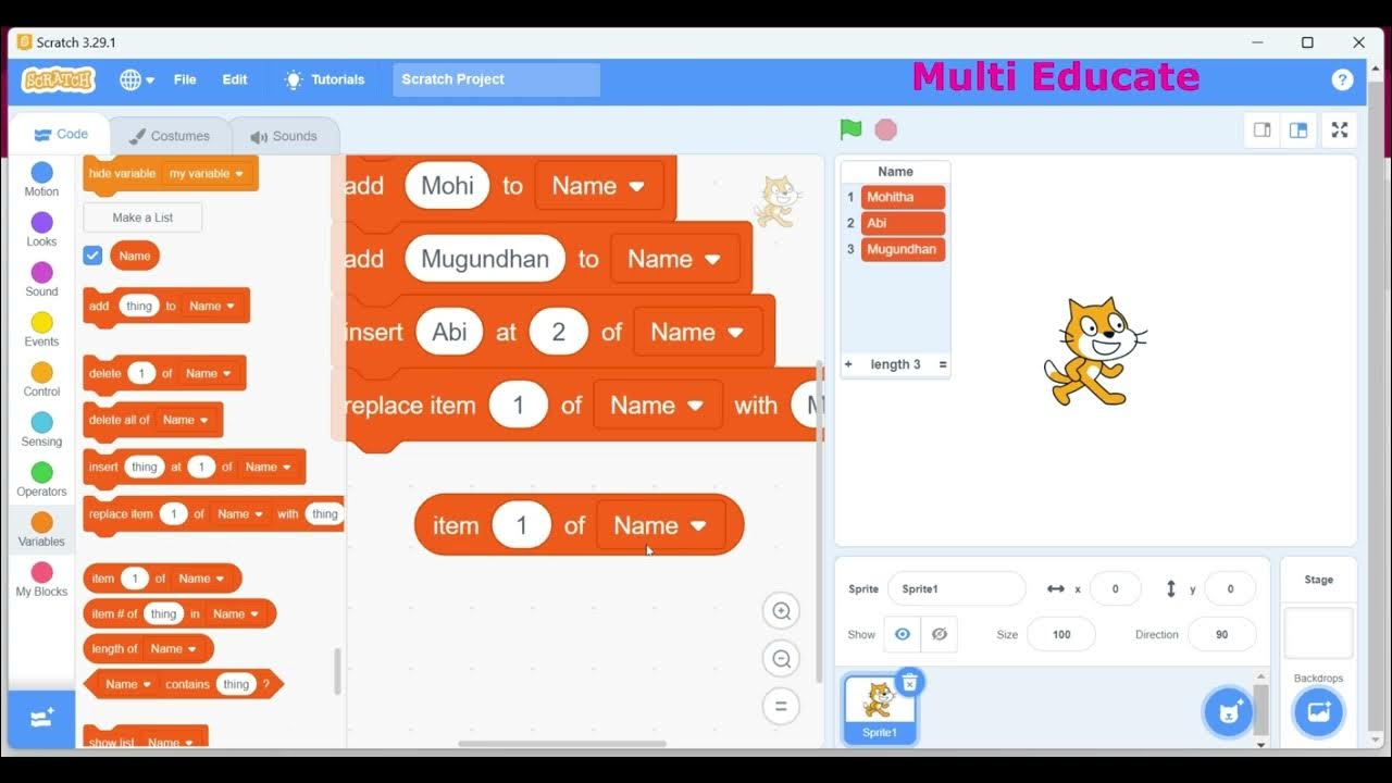 List in Scratch Tamil - YouTube