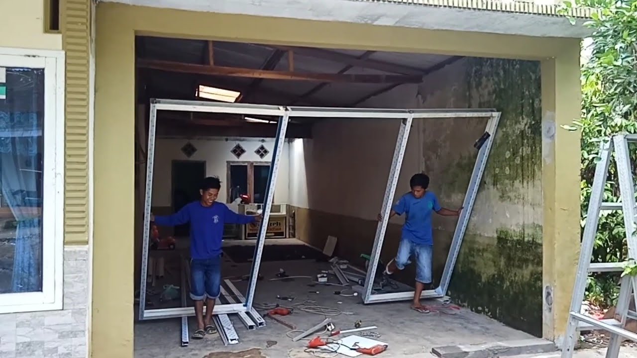 Tutorial lengkap !!! pasang kusen alumunium dengan pintu sleding - YouTube