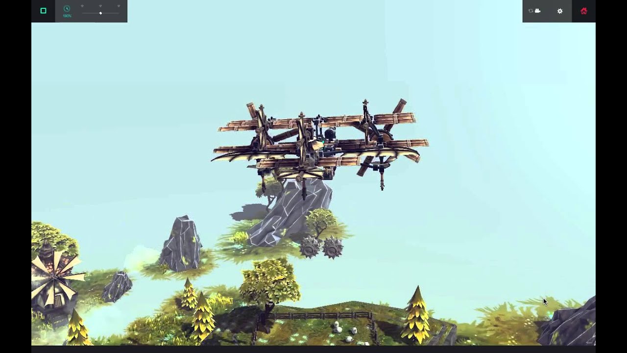 Besiege - Twin-engine biplane! - YouTube