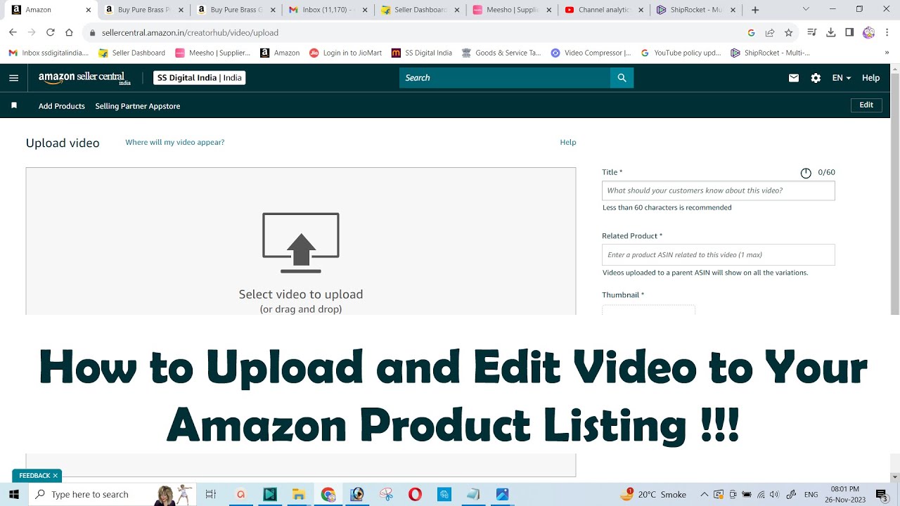 How to Upload and Edit Video to Your Amazon Product Listing !!! - YouTube