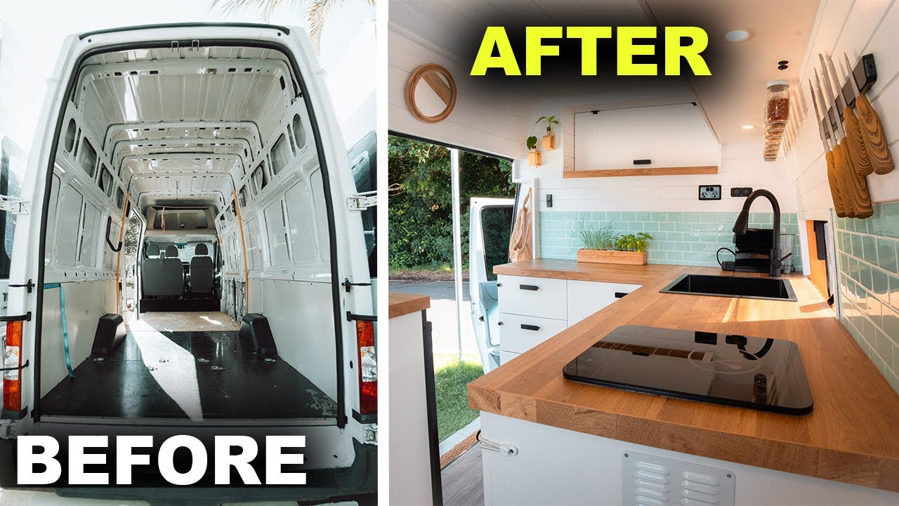 FULL VAN Conversion TIMELAPSE - Luxury DIY Ford Transit LWB High Roof ...
