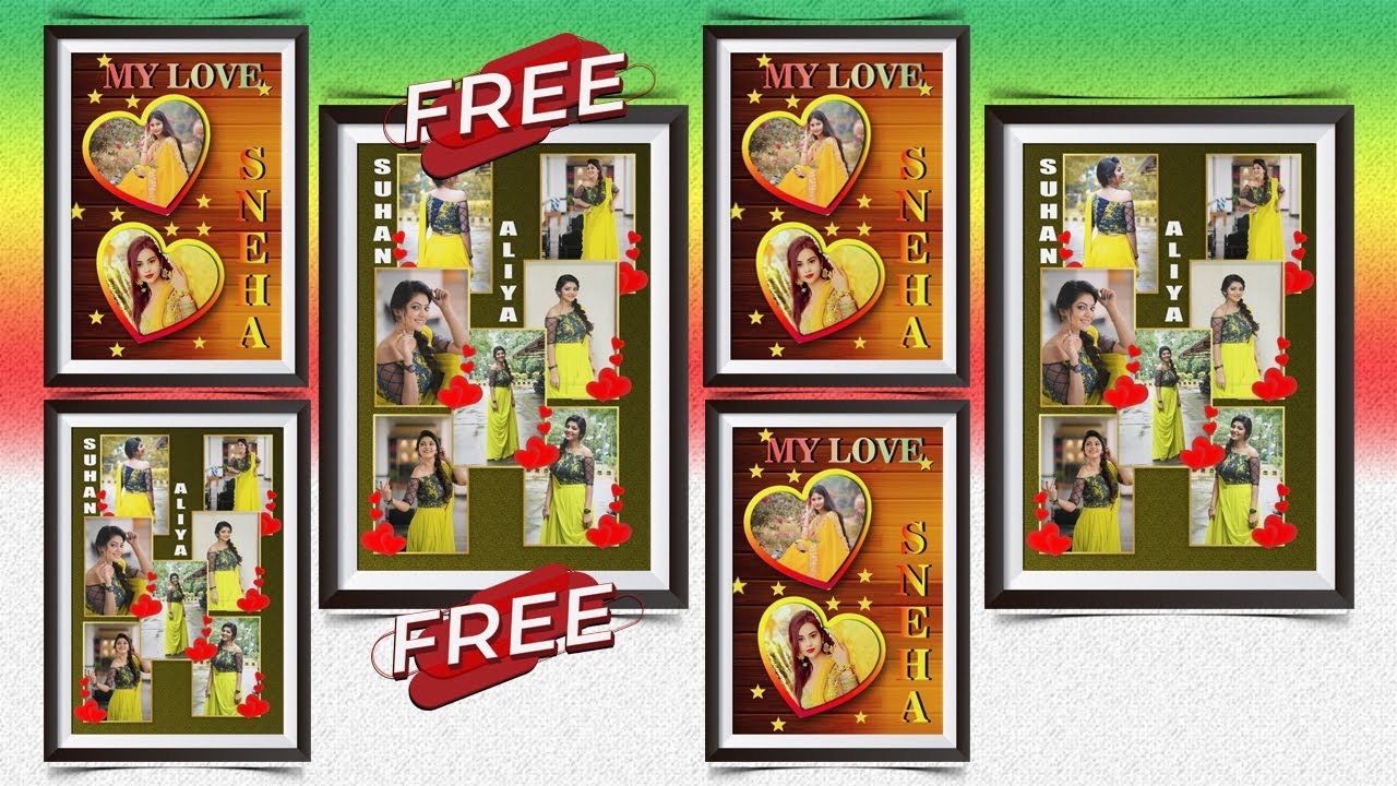 👍a4 collage frame designs👍collage photo frame photoshop/3 photo collage ...