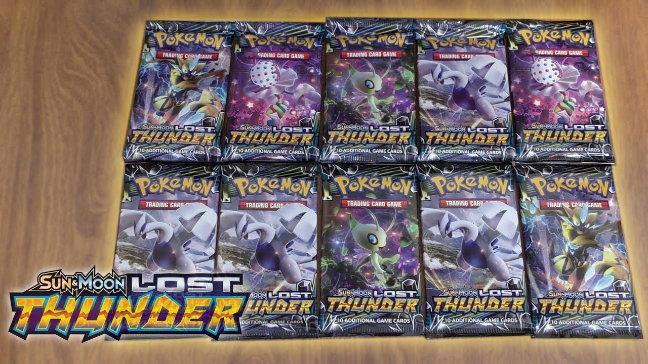 10 Lost Thunder Booster Pack Opening - YouTube