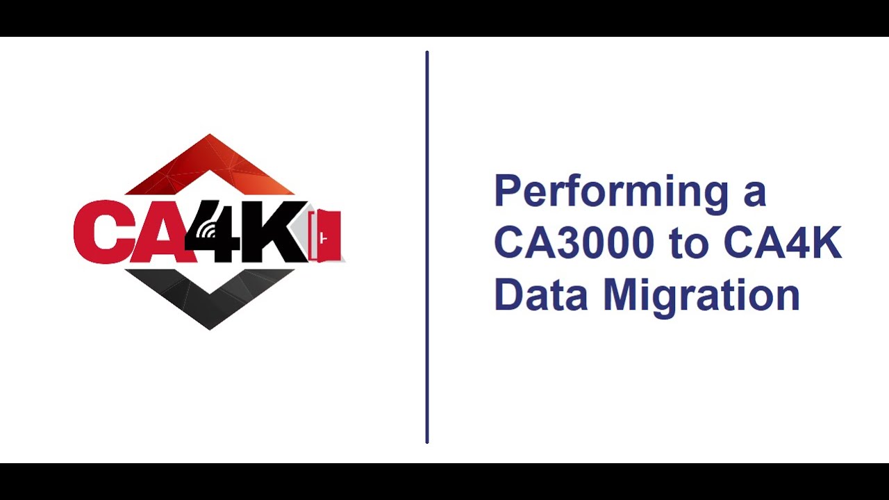 Performing a CA3000 to CA4K Data Migration - YouTube