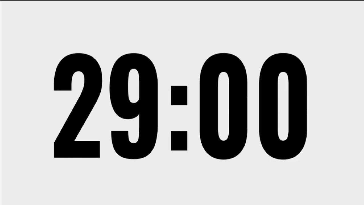 29 MINUTES COUNTDOWN TIMER WITH ALARM - YouTube