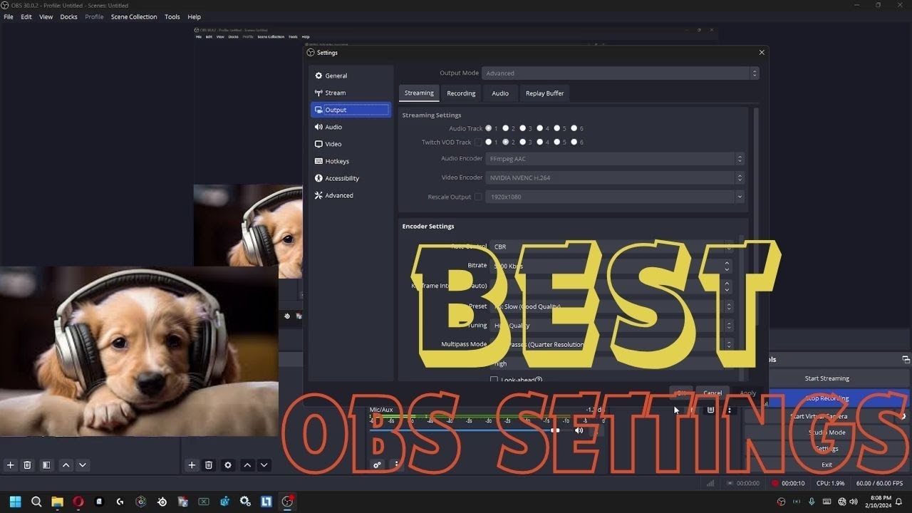 Best OBS settings for Streaming & Recording! 📽️🎬 - YouTube