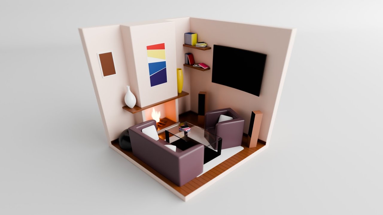 How to model an isometric room in Blender - YouTube