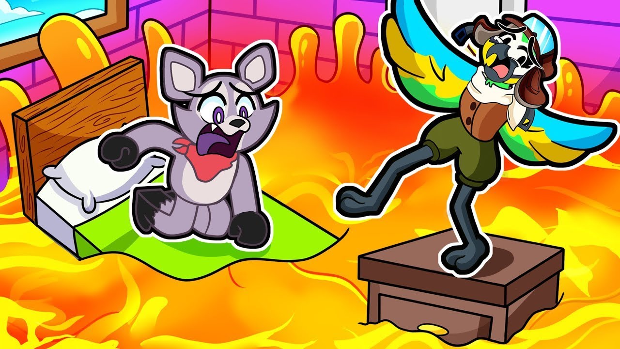 THE FLOOR IS LAVA with RAMBLEY and MOLLIE in ROBLOX - YouTube