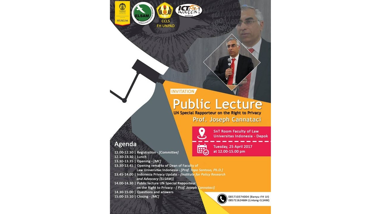 #LiveStreaming #PublicLecture UN Special Rapporteur on the Right to ...