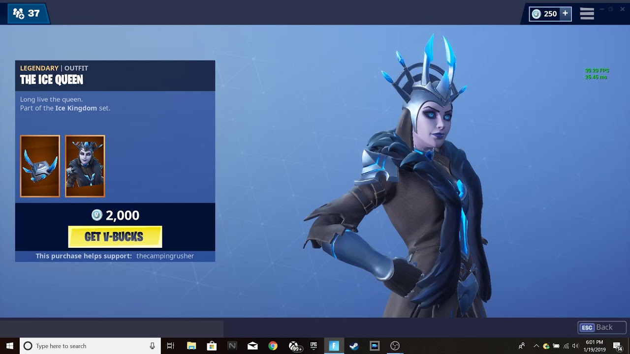 item shop 2019 jan 19 new ice queen skin! - YouTube