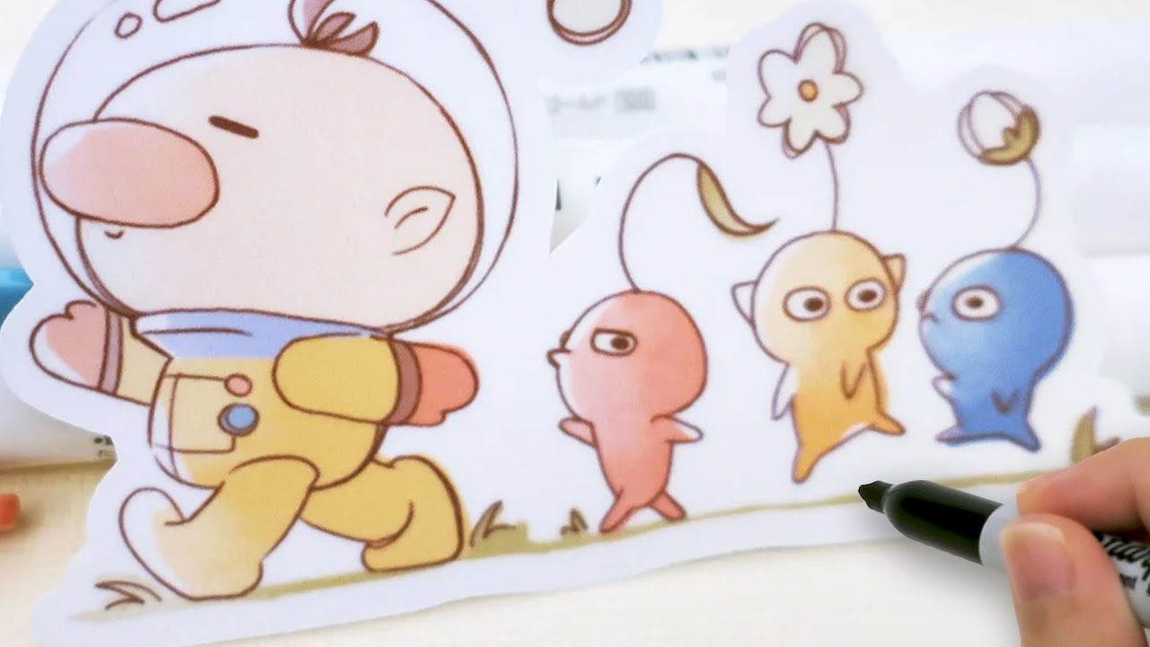 How to Draw Pikmin Cute | Sticky Cow Silly and Cute Cartoons - YouTube