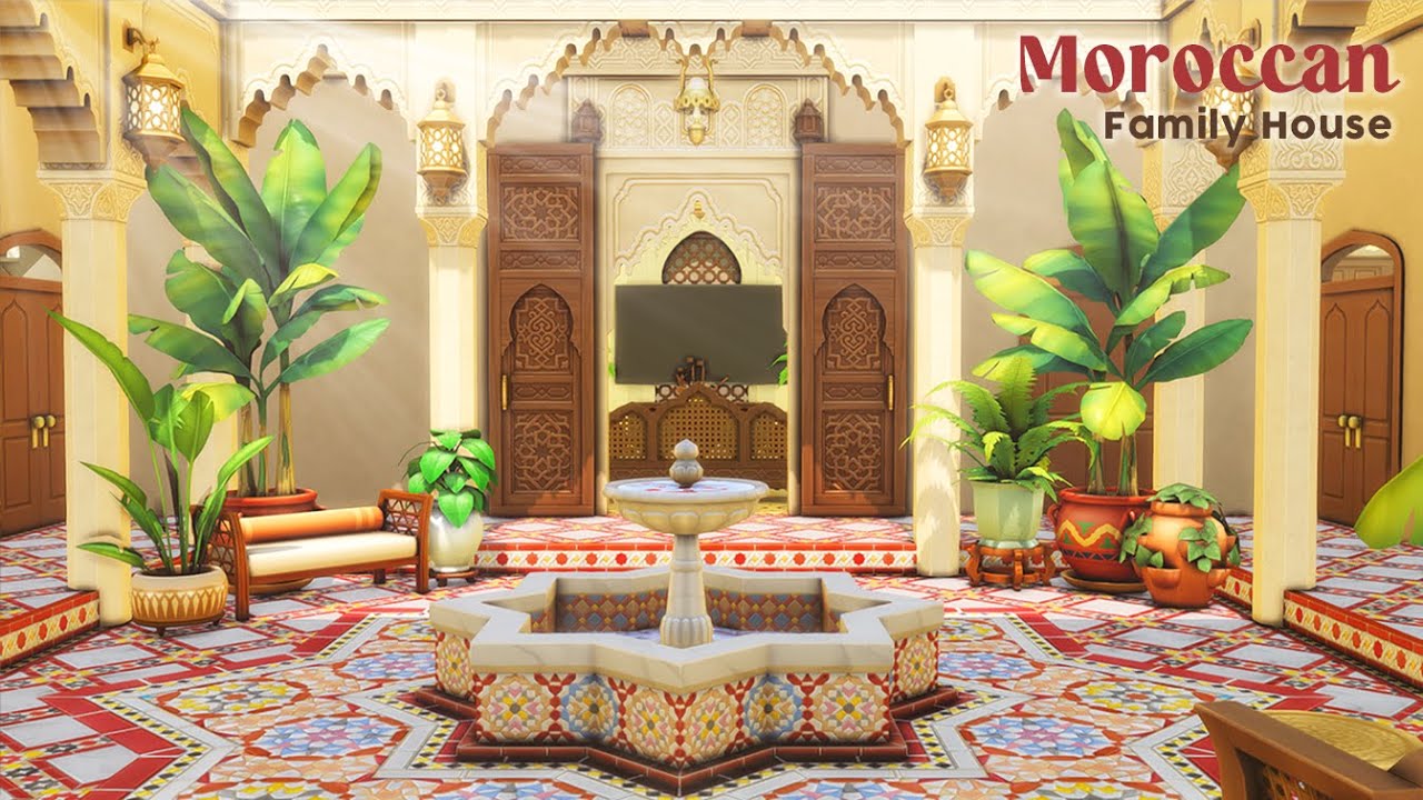 Moroccan Family House 🕌 | Courtyard Oasis | The Sims 4 | Stop Motion ...