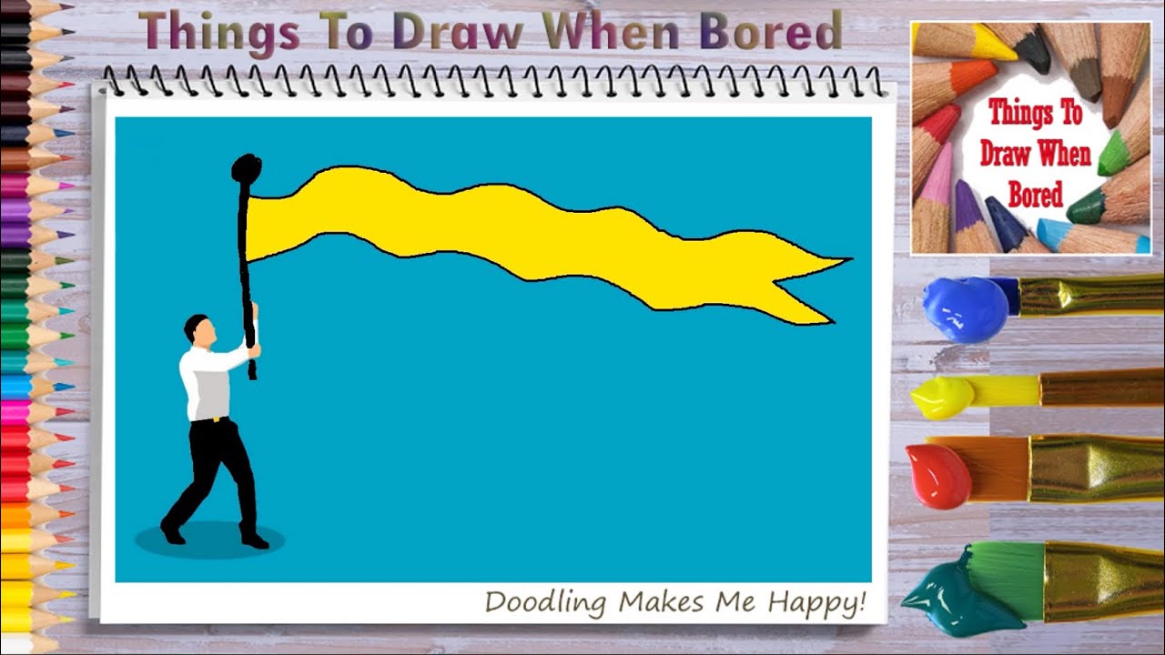 How To Draw A Banner | How To Draw A Banner Easy | How To Draw A Wavy ...