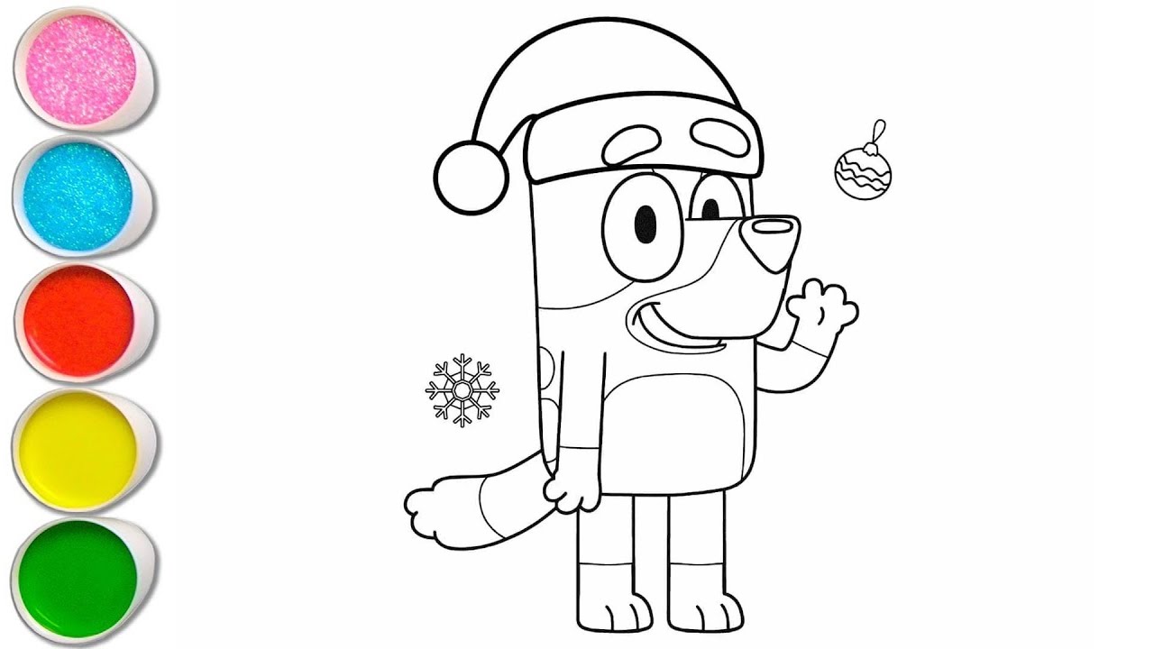 Cute Bluey Drawing for kids, Painting & Coloring for kids, Toddlers ...