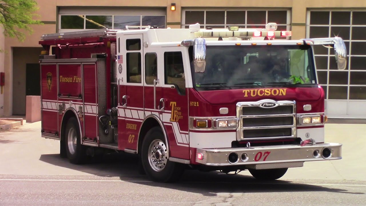 Tucson Fire Dept. Engine 7 Responding - YouTube