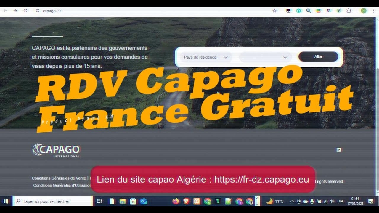Comment avoir un RDV gratuit sur Capago, كيفية اخذ موعد فيزا فرنسا بالمجان - YouTube