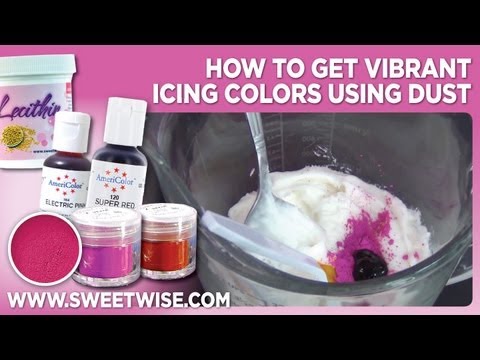 How to Get Vibrant Icing Colors Using Dust by www.SweetWise.com - YouTube