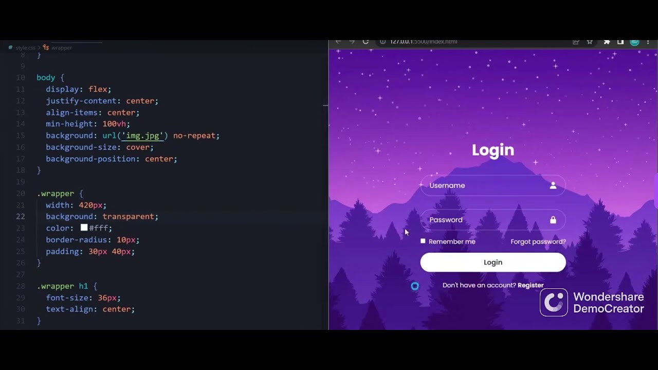 TASK 2 || Login Form HTML and CSS || - YouTube