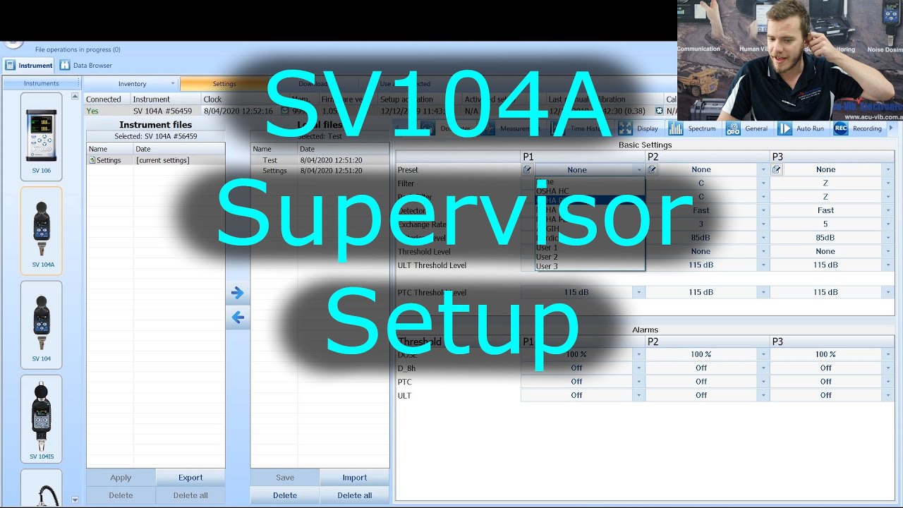 SV104A Supervisor Setup - YouTube