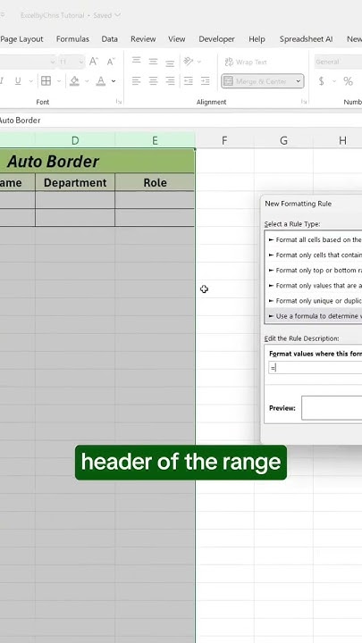 How to create border automatically in Excel#excel #exceltips #exceltricks #spreadsheets # ...