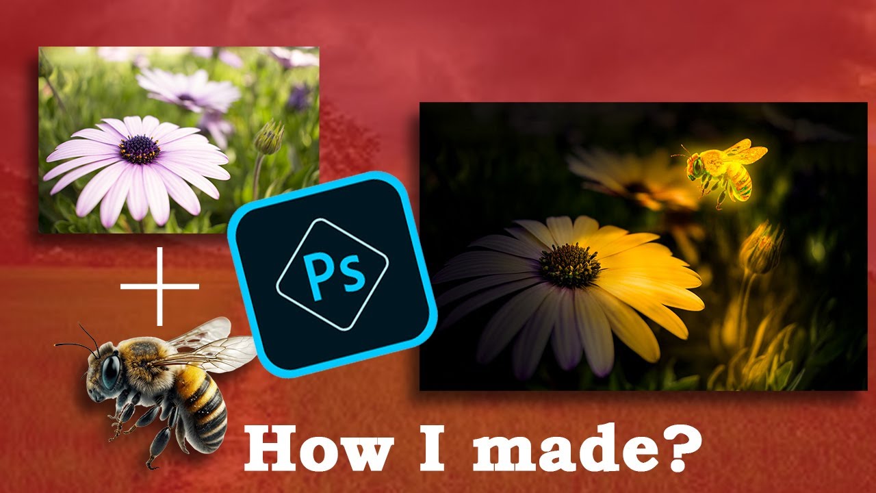 Glowing Bee/ Make it easily/ Photo Manipulation - YouTube