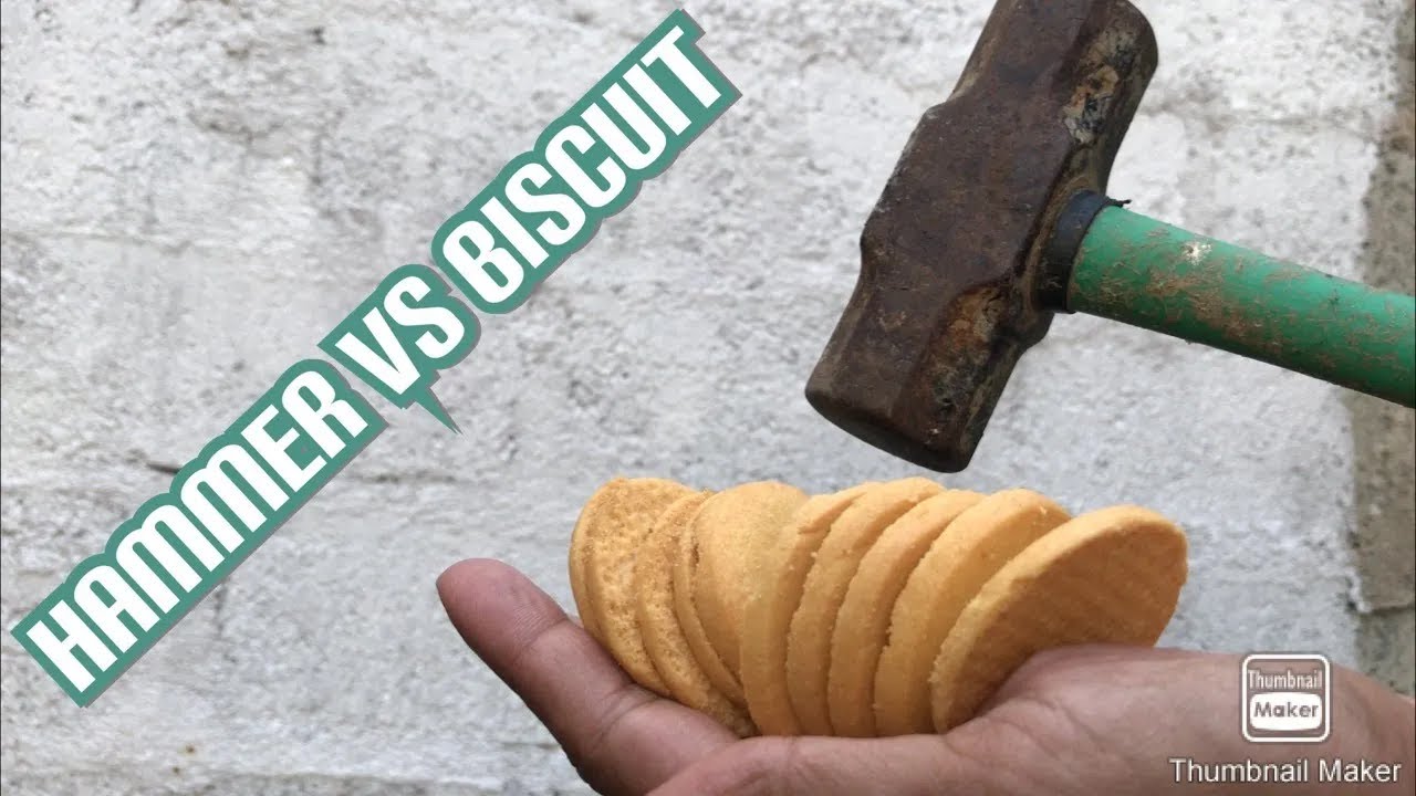 Hammer VS Biscuit / Crushing Biscuit / Crushing Soft Things With Hammer ...