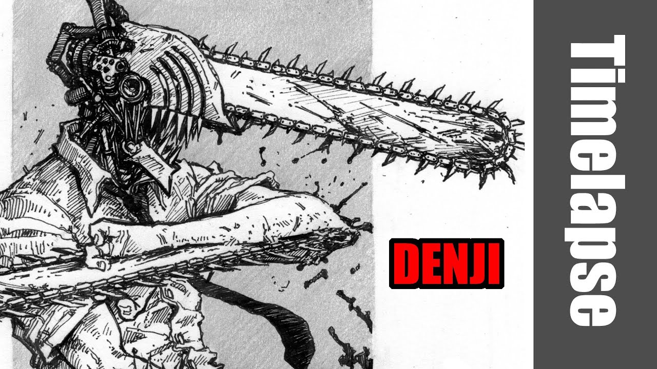 Drawing Denji ( from the Manga Chainsaw Man ) - Timelapse | Red Hawk ...