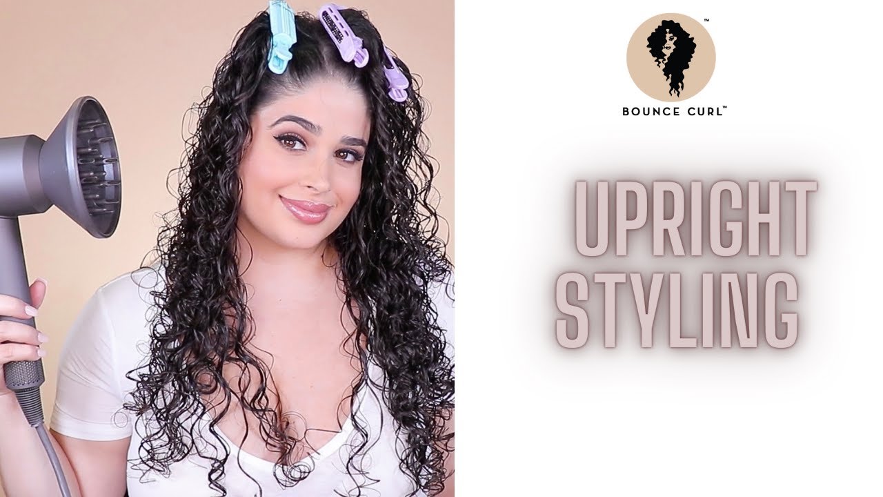 Upright styling curly hair with Bounce Curl - YouTube
