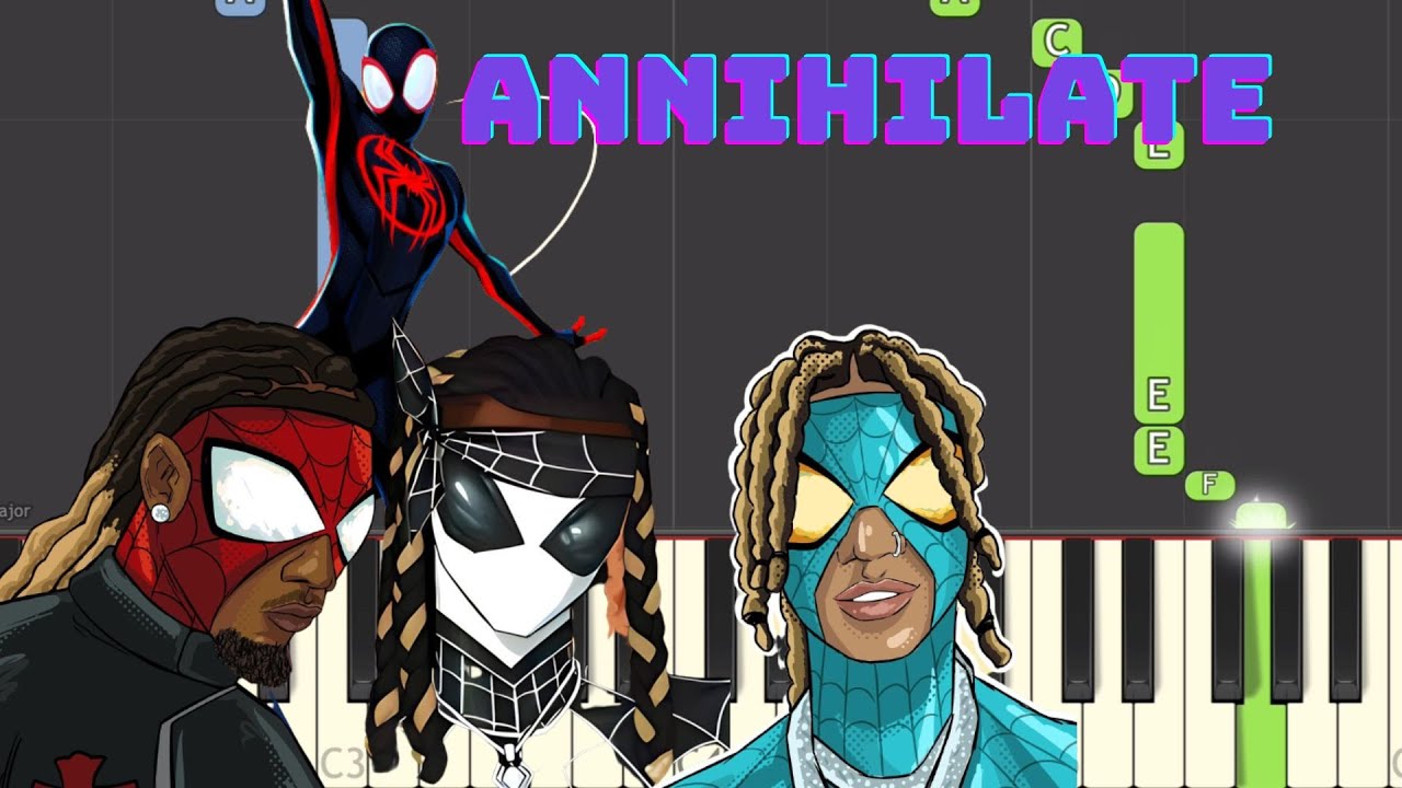 Spider-Man Across the Spider-Verse - Annihilate - Piano Tutorial [EASY ...