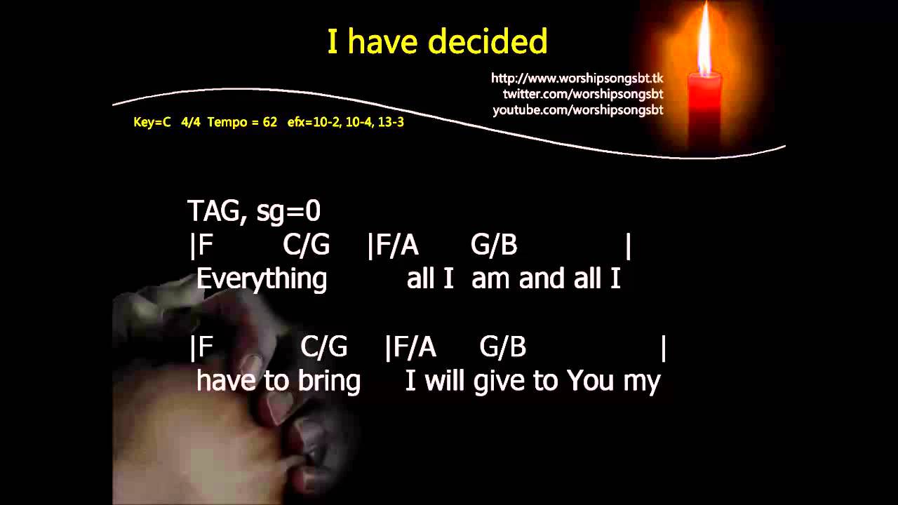 I have decided Karaoke, backing track, cover - YouTube