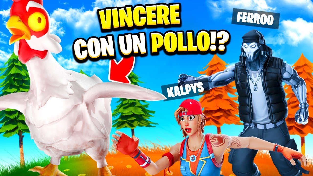 ho VINTO con un POLLO IN TESTA PER TUTTA LA PARTITA?!😂 Fortnite ITA ...