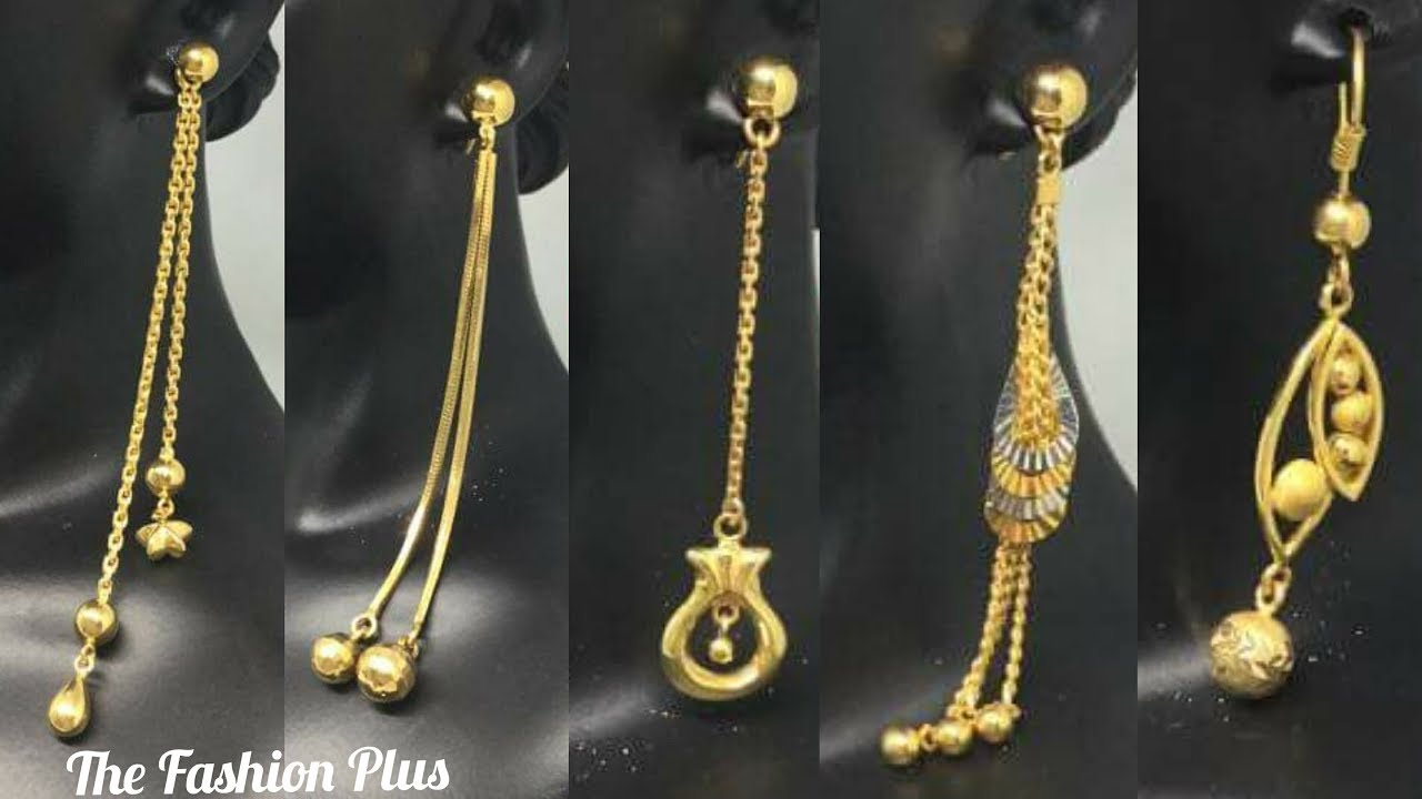 Gold dangling earrings Designs - YouTube