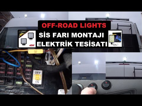 Off-Road Led Sis Farı Montajı (Elektrik Bağlantısı ve Tavan Montajı) Karavan İçin Arazi Aydınlatma