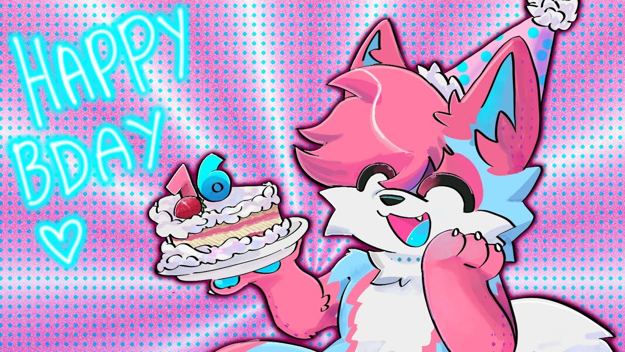 Cotton birthday // Furry Art SpeedPaint IbisPaint - YouTube