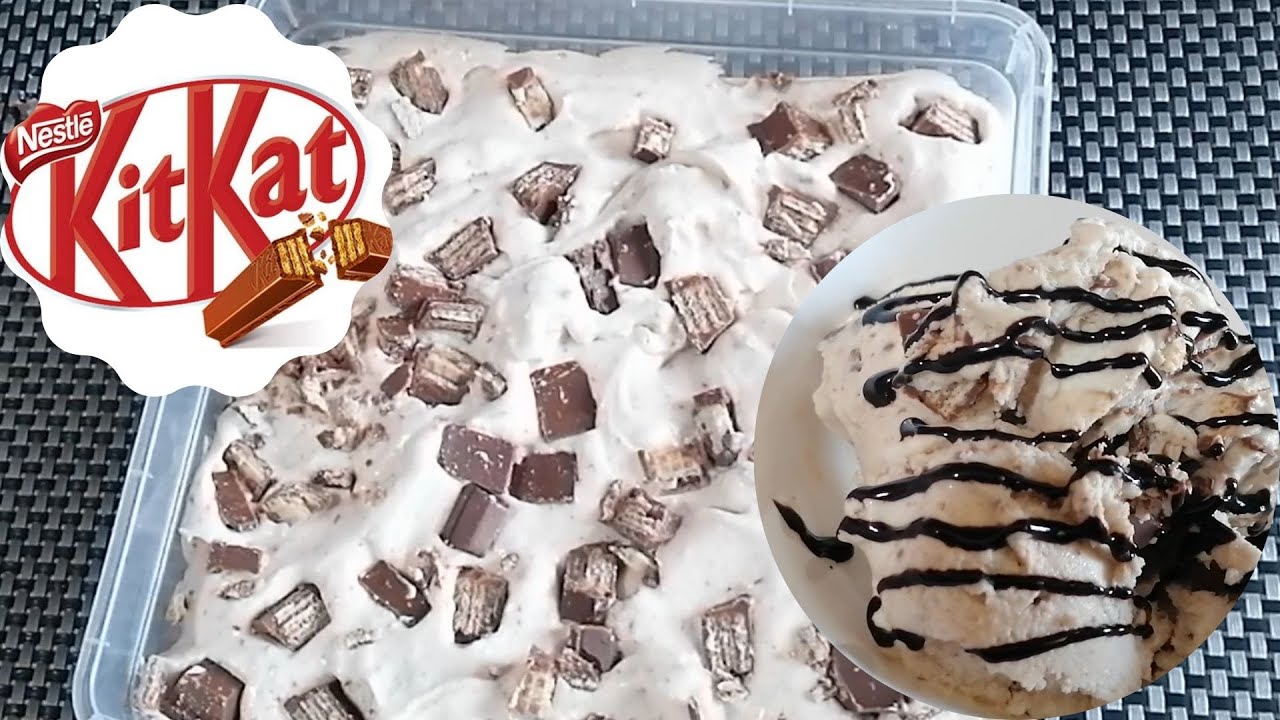 🍨HELADO CASERO de KIT KAT ¡sin MÁQUINA y muy FÁCIL! - YouTube
