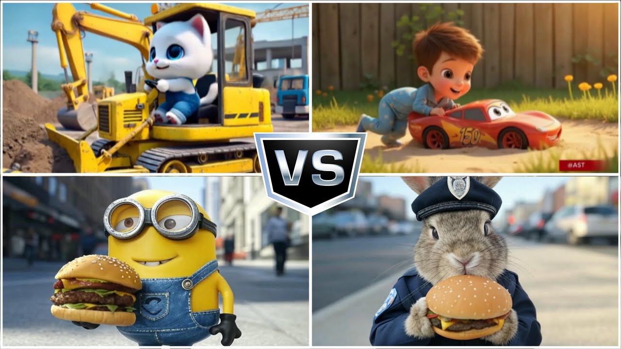 Excavator Monster 🆚 McQueen exe 🆚 Minion exe 🆚 Zootopia exe - YouTube