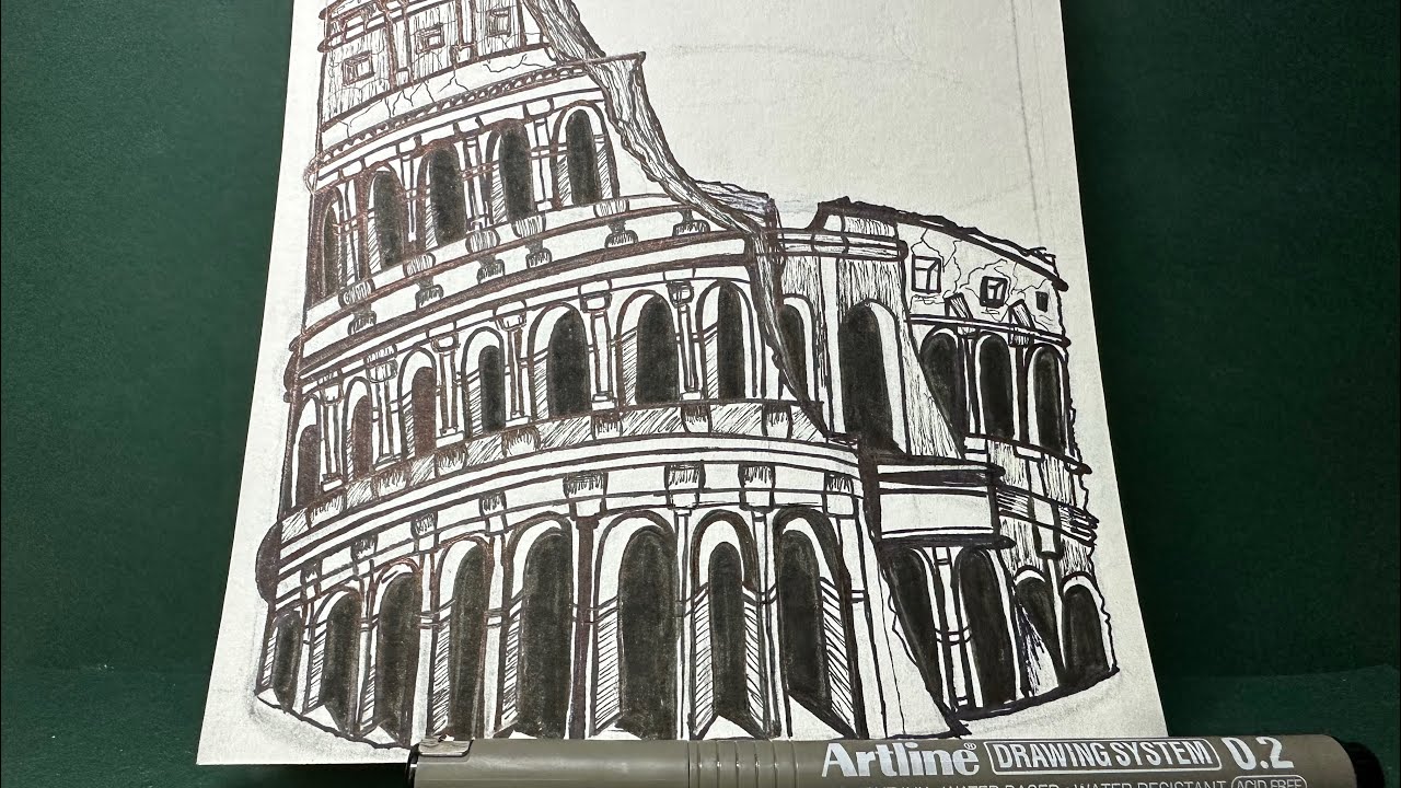 How To Make Sketch Of Colosseum ️|| How To Draw Colosseum || Urban ...