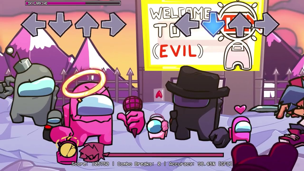 Friday Night Funkin' Evil Imposter VS Hot Pink | Skylarking (4K 60FPS ...