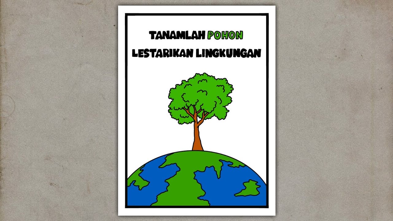 Cara gambar Poster menanam Pohon - POSTER PEDULI LINGKUNGAN - YouTube