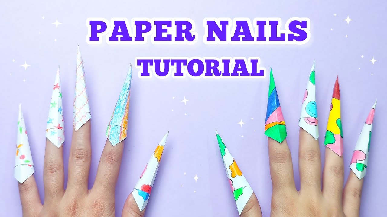 Paper Nails Tutorial | How to make paper nails | Diy fake nails 💅🏻💕 ...