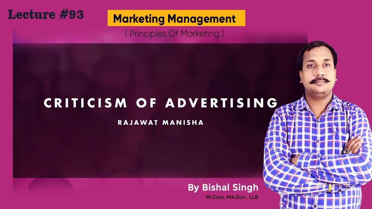 Criticism Of Advertisement I Principles Of Marketing I Lecture_93 I By ...