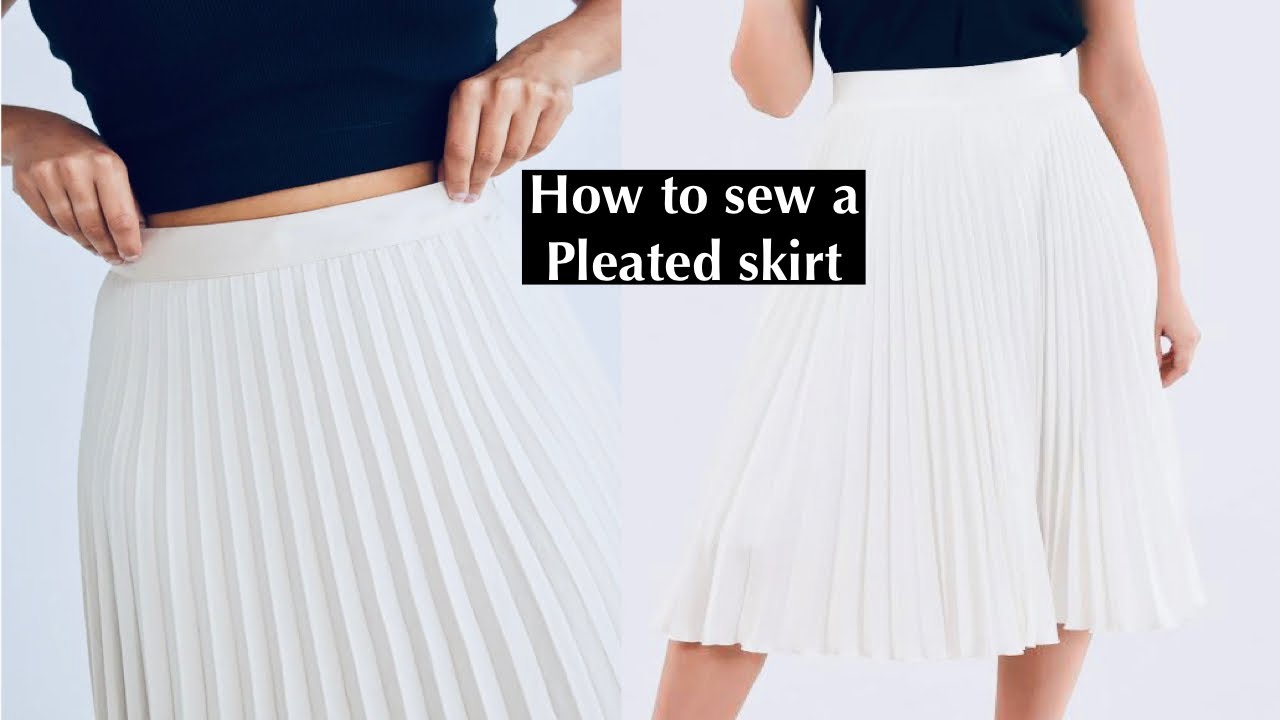 How to sew a pleated skirt - YouTube