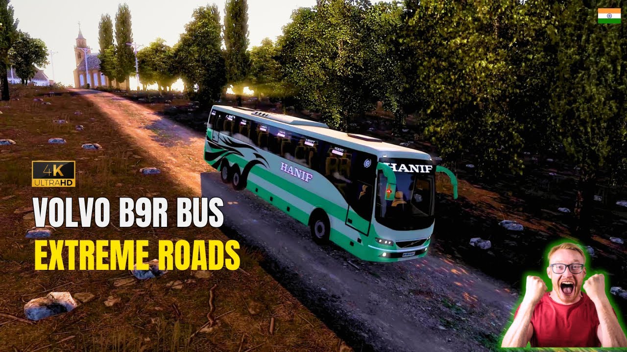 Volvo B9r Early Morning Driving Through Extreme Road | 4K Video | Euro ...