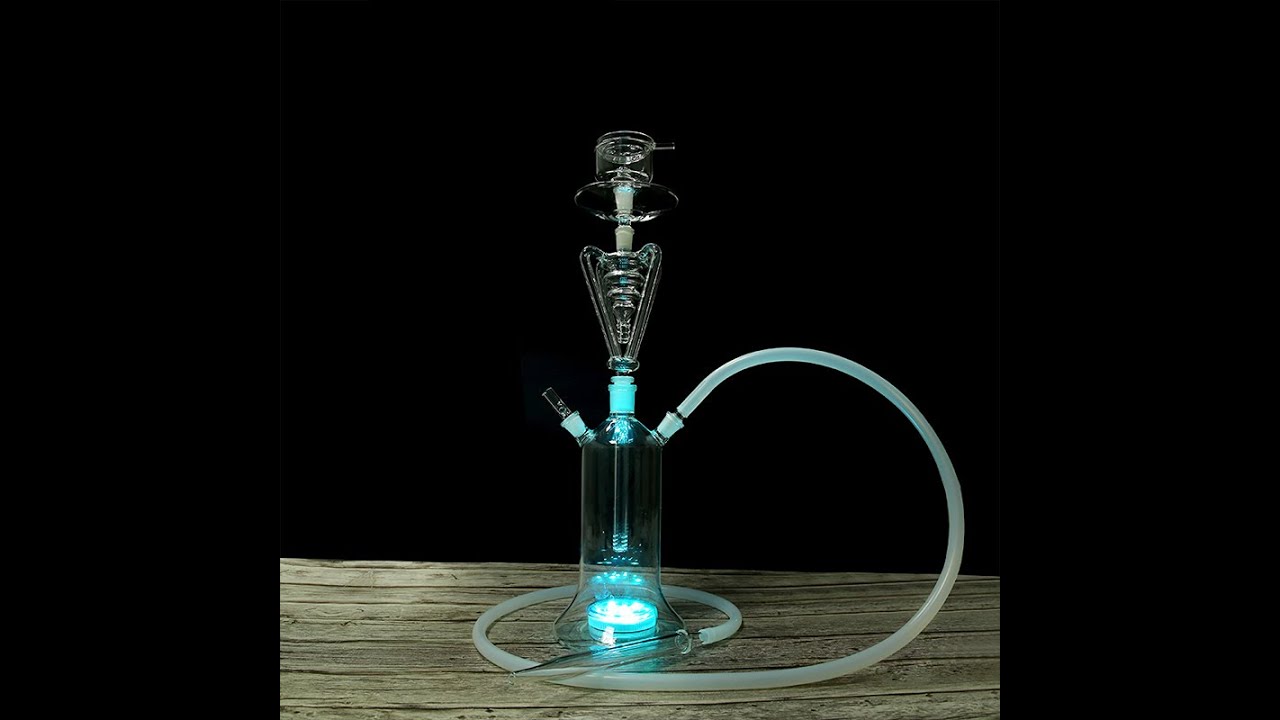 LED GLASS HOOKAH WITH CROWN MOLASSES CATCHER HY-S15B FROM HEHUI GLASS ...