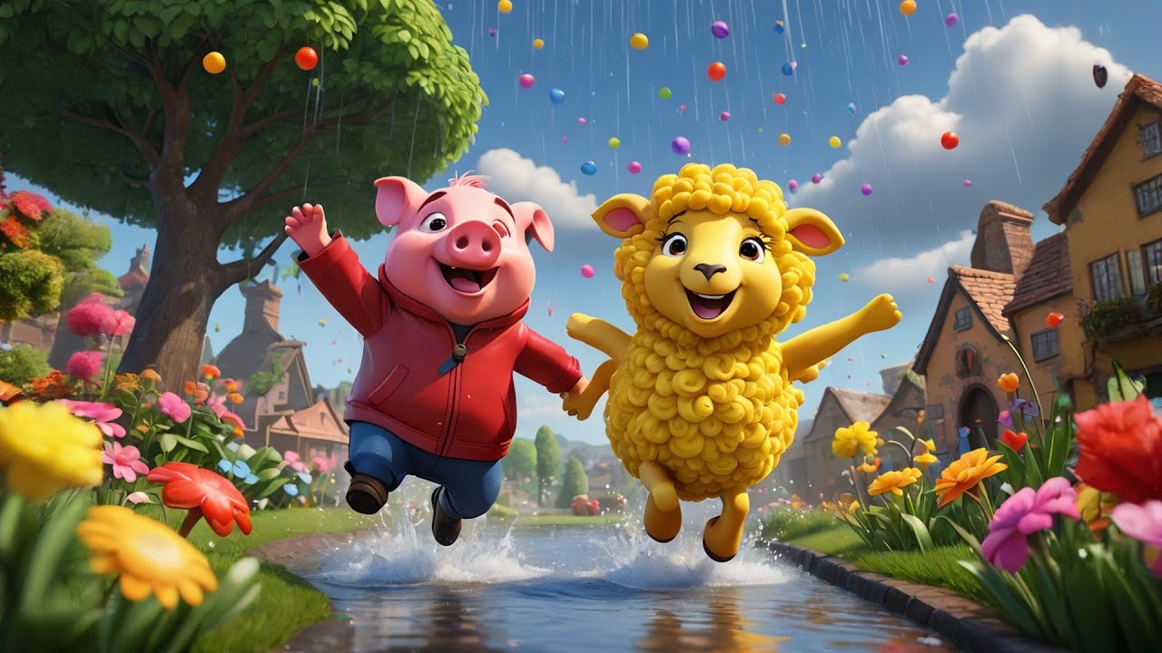 🌧️ Piggy Pete & Baba Yellow Sheep 🐷🐑 | Rainy Day Adventure & Rhymes ...