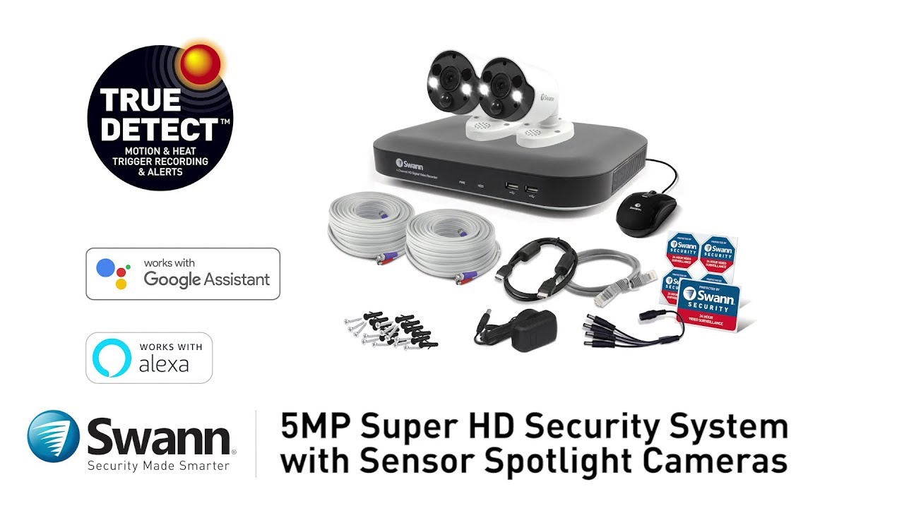 Swann 5MP DVR Security System Overview DVR-5580 Sensor Spotlight ...