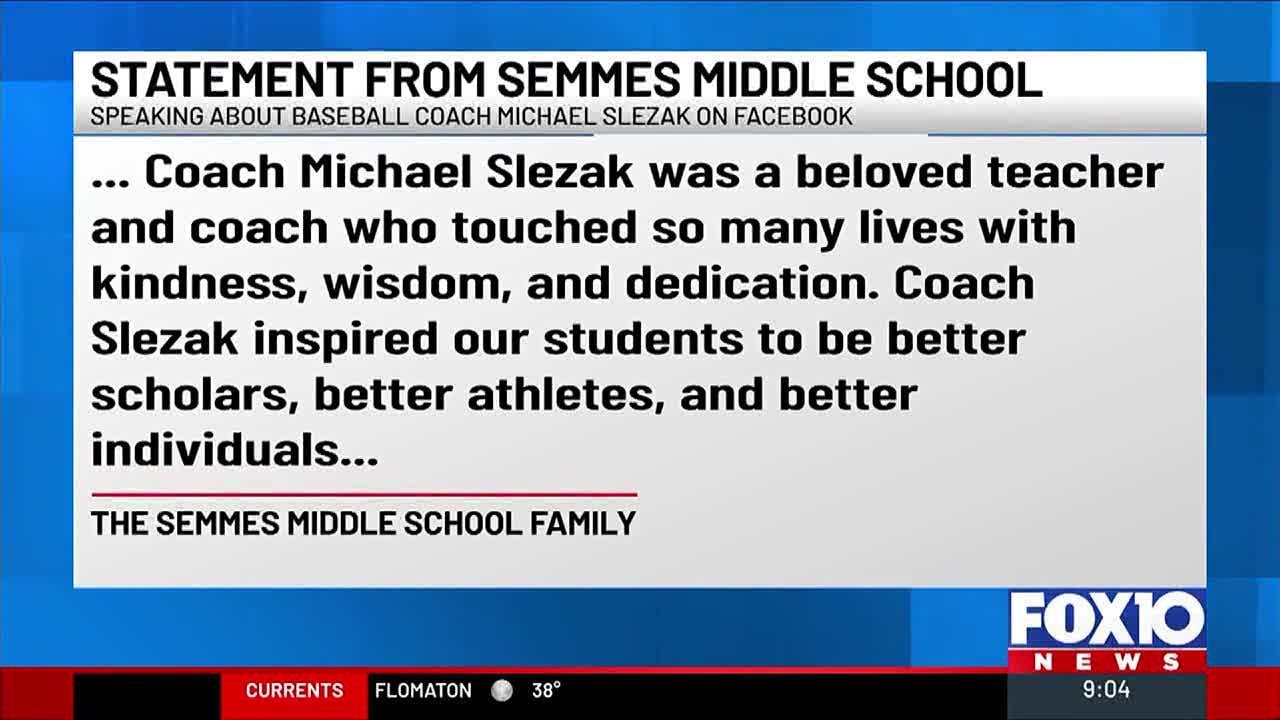Semmes Middle School issues statement on death of baseball coach ...
